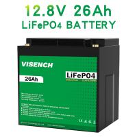 China Visench Best Seller US Germany UK Canada 12.8 v 26Ah Deep Cycle 12 volt Lithium Ion Batteries 12V 26ah LiFePO4 Battery for sale