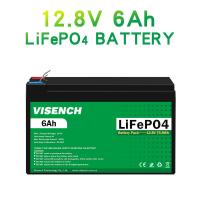 China Visench CE Certificate 12.8V 6Ah Rechargeable Battery LiFePO4 Lead Acid Replace Lithium Ion Battery 12V 6Ah for sale