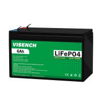 China Visench CE Certificate 12.8V 6Ah Rechargeable Battery LiFePO4 Lead Acid Replace Lithium Ion Battery 12V 6Ah for sale