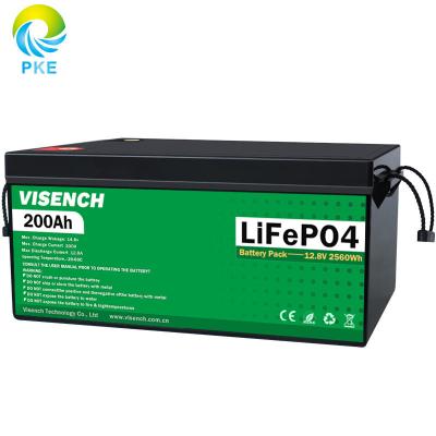 China Visench  Direct factory  12V 24V 100Ah 120Ah 200Ah  Deep 6000 Cycles Solar Lifepo4 Rechargeable Li-Ion Energy Storage Battery for sale