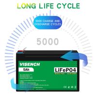 China Visench Direct factory high quality 12v 5ah  Deep 6000 Cycles Solar Lifepo4 200ah lifepo4 battery for sale