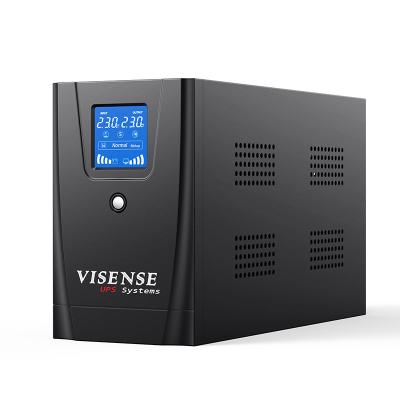 China Visench 2Kva Lcd Display Backup Ups 2000Va 1200W Offline Ups for Desktop Laptop Computer for sale