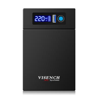 China 5kg Weight LiFePO4 Battery 1200VA Offline UPS System with LCD Display and Black Color for sale