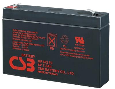 China CSB Battery GP672 6V 7.2Ah Rechargeable Maintenance-Free 7.2Ah Lead Acid Battery for sale