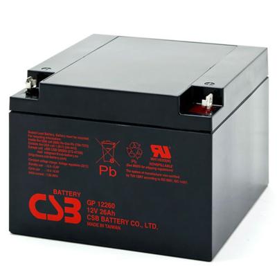 China CSB GP12260 12V 26Ah Energy Storage Maintenance Free Rechargeable VRLA 12V 26Ah CSB AGM Battery for sale