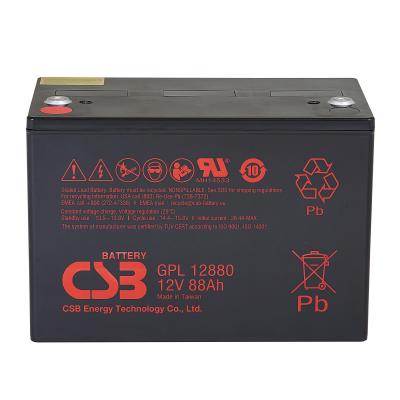 China CSB GPL12880 12V 88Ah Maintenance-Free Sealed Lead-Acid Battery Valve-Regulated Lead-Acid Battery For Solar Systems Emergencies for sale