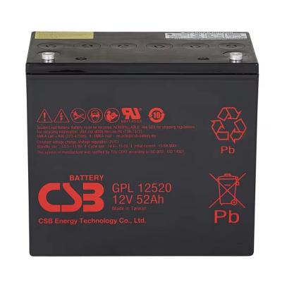 China CSB Battery GPL12520 12V 52Ah Sealed Lead Acid Battery Long Life Rechargeable Battery for UPS for sale