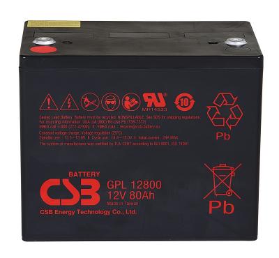 China CSB Battery GPL12800 12V 80Ah Long Life Maintenance-Free Rechargeable VRLA CSB Lead Acid Battery for UPS for sale