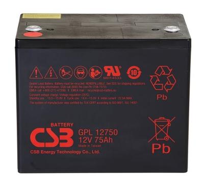 China Rechargeable CSB Battery GPL12750 12V 75Ah Sealed Lead Acid Battery Long Life for sale
