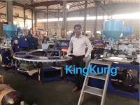 China PVC Pcu Slipper Strap Shoe Sole Injection Machine Double Or Triple Color for sale