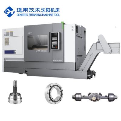 China Slant Bed CNC Lathe HTC63Q Maximum Cutting Length 3000mm Heavy Cutting Spindle CNC Horizontal Lathe for sale