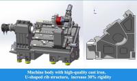 China Precision CNC Lathe Large Span Spindle HTC40Q BMT55 Power Turret Slant Bed CNC Lathe With Y Axis Bar Feeder for sale