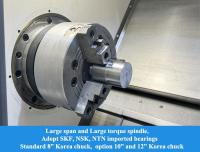 China Precision CNC Lathe Large Span Spindle HTC40Q BMT55 Power Turret Slant Bed CNC Lathe With Y Axis Bar Feeder for sale