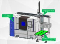 China High Speed High Precision Automation Production Line CNC Lathe With Gantry Loader for sale