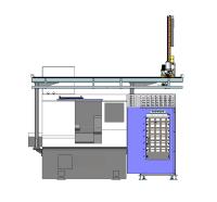 China High Efficiency Single Lathe Multi-layer Storage Bin Gantry Feeding Automation Production Line for sale