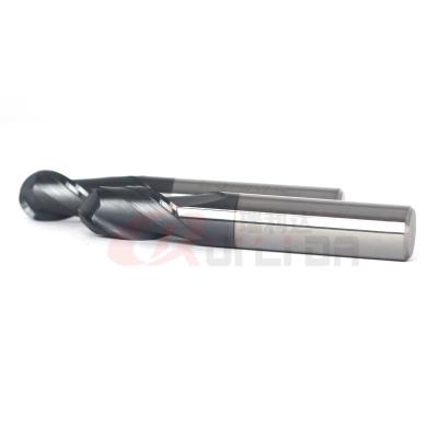 China 12mm Spherical Ball Nose End Mills For Steel Two Flutes 24mm for sale