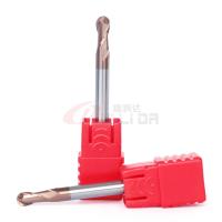 China 1mm 3mm 4mm ball nose end mill cutter for stainless steel double flute TiSiN Coating for sale