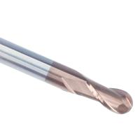 China 1mm 3mm 4mm ball nose end mill cutter for stainless steel double flute TiSiN Coating for sale