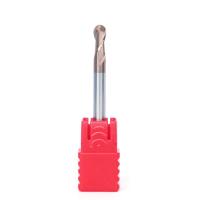 China 1mm 3mm 4mm ball nose end mill cutter for stainless steel double flute TiSiN Coating for sale
