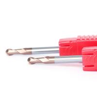 China 1mm 3mm 4mm ball nose end mill cutter for stainless steel double flute TiSiN Coating for sale