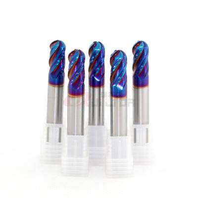 China 4Fl Diamond Ball Nose End Mill For Cutting Inconel 1/2 Shank for sale