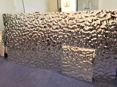 China Foshan Factory Water Ripple Pattern Mirrror Finish Color Stainless Steel Sheets For Valla Decoration for sale