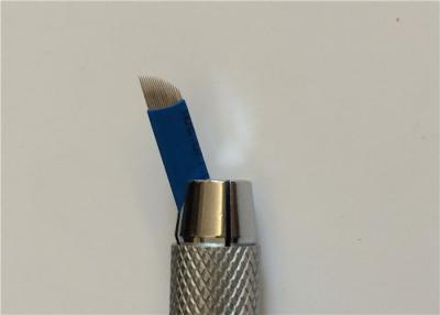 China Blue 0.25 MM 17 Pins Permanent Makeup 3D Embroidery Needles For Tattoos for sale