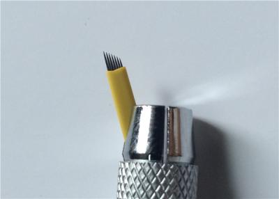 China Permanent Makeup Tattoo Microblading Needles , 0.25mm 7 Pins Tattoo Blade for sale