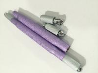 China Silver and Pupler Aluminum Double Head Tattoo Cosmetic Manual Eyebrow Pen for sale