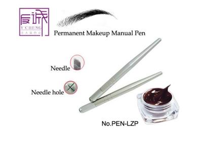 China Aluminum Eyebrow Manual Tattoo Pen with 15-Prong Curved Needles for sale