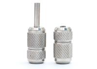 China Customized Silver Disposable Stainless Steel Tattoo Grips with Tube for sale