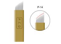 China Gold 14 Pins Stainless Steel Permanent Makeup Needles for sale