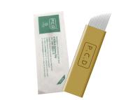 China Gold 14 Pins Stainless Steel Permanent Makeup Needles for sale