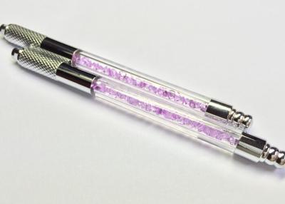 China Purple Crystal Manual Tattoo Pen , Disposale Blade Permanent Makeup Tattoo Manual Pen for sale