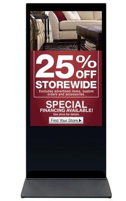 China 43 Inch 500cd/m2 Floor Standing Digital Signage 178 Degree View Angle Indoor Advertising Display for sale