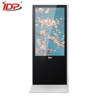 China 55 Inch 4K Digital Signage Kiosk 500 Nits Touchscreen Floor Standing Display for sale
