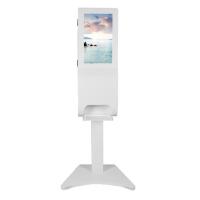 China Freestanding 21.5 Inch Digital Hand Sanitizer Kiosk LCD 1920x1080 Touchless Dispenser for sale