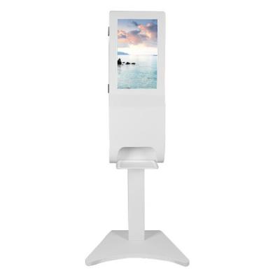 China Freestanding 21.5 Inch Digital Hand Sanitizer Kiosk LCD 1920x1080 Touchless Dispenser for sale