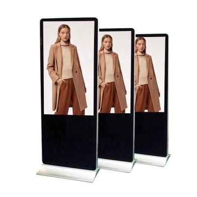 China Multi Information Freestanding Touch Screen Poster 55 Inch Dual OS for sale