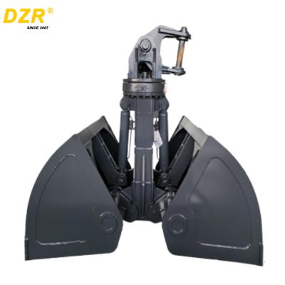 China High Hardness 0.4-10 Cubic Capacity Customized Color Hydraulic Clamshell Bucket For 6-80ton Excavator for sale