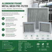 China Washable Air Pre-Filter with Aluminum Frame and Customized Size for Industrial HVAC Air Purifier for sale