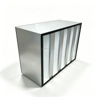 China Customized H13 H14 V-Bank HEPA Filter with Galvanized Frame for Cleanroom HVAC System 594x492x292mm for sale