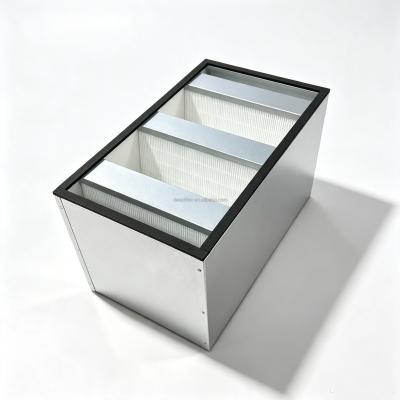 China Customized Size V Bank HEPA Filter with Galvanized Frame and H13 Grade for HVAC Air Purification for sale