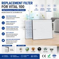 China Pre-Filters True HEPA Filter Replacement with Activated Carbon Plastic Frame Replacement Compatible with VITAL100 for sale
