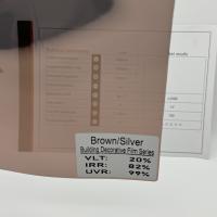 China Thickened Brown & Silver Building Window Film with 20.1% VLT and 76.7% IRR for Beautiful Decoration and Safety Protection for sale