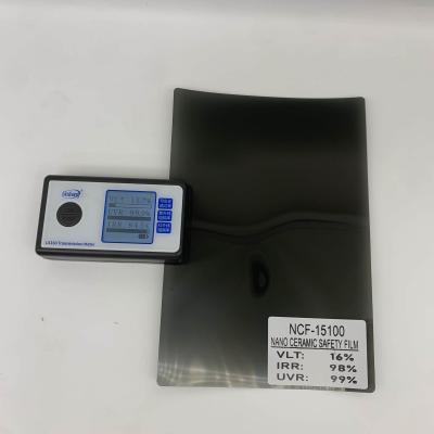 China Nano Ceramic Safety Film with 16% VLT 98% IRR and 99% UVR for Car Window Solar Protection for sale