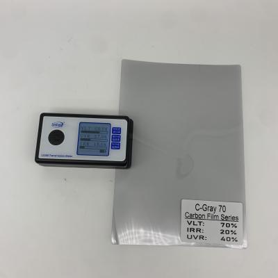 China Lightweight Carbon Window Tint Film with 72.8% VLT 17.2% IRR and 34.7% UVR Protection for sale