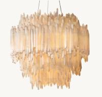 China White Crystal Brass Chandelier Dimmable Selenite Chandelier Luxury For Living Room for sale
