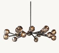 China Customized Smoked Glass Chandelier Light Dimmable Boule De Crystal Chandelier 48
