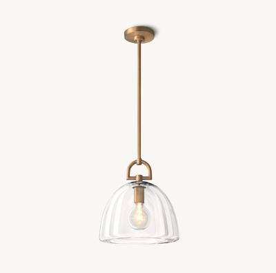 China Luxury Clear Dome Pendant Light Modern Dining Room Pendant Light Dimmable for sale